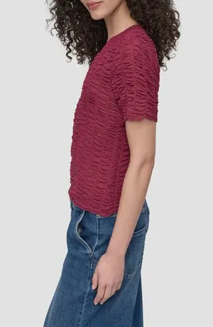 Dkny Textured Short-sleeve Sweater - Beet