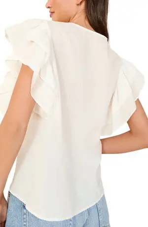 FRIENDS LIKE THESE Pleated Flutter Sleeve Top