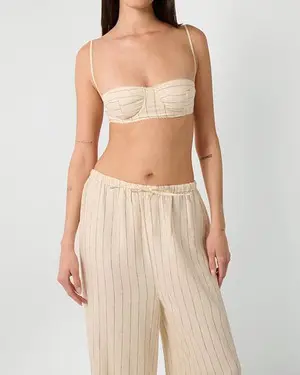 WeWoreWhat Underwire Bra Top - Antique Wht Mlt