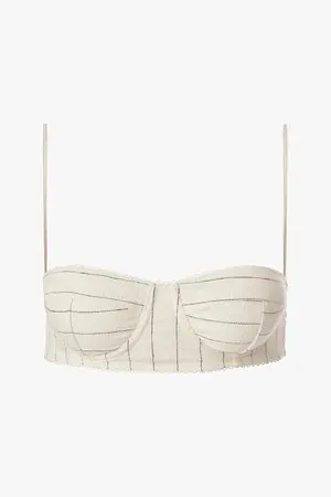 WeWoreWhat Underwire Bra Top - Antique Wht Mlt