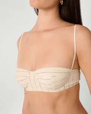 WeWoreWhat Underwire Bra Top - Antique Wht Mlt