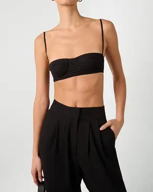 WeWoreWhat Underwire Bra Top Black