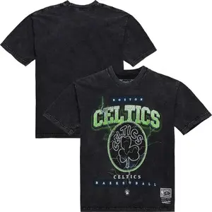 Mitchell & Ness Boston Celtics Hardwood Classics Vintage Voltage Premium Heavyweight T-shirt - Black