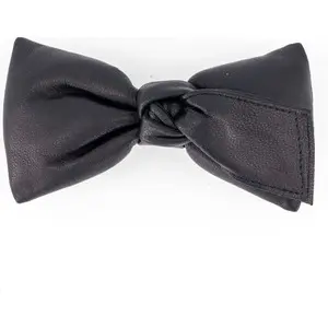 ALEXANDRE DE PARIS Leather Bow Barrette
