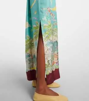 ALEMAIS Daria Printed Silk Maxi Dress