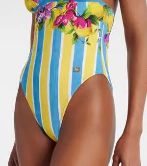 Dolce & Gabbana Printed Halterneck Swimsuit