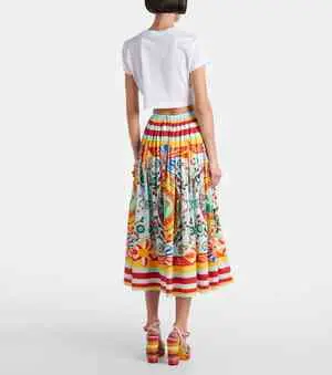 Dolce & Gabbana Cropped Printed Cotton T-shirt