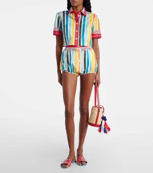 Dolce & Gabbana Striped Cropped Cotton Top