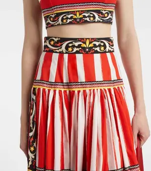 Dolce & Gabbana Taormina Striped Cotton Maxi Skirt