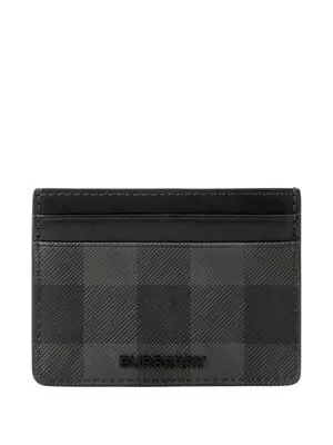 Burberry Checked Card Holder - Grey