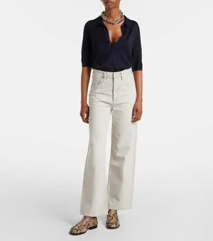 AGOLDE Ren High-rise Wide-leg Jeans - Grey