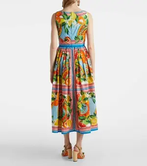 Dolce & Gabbana Taormina Printed Cotton Midi Dress