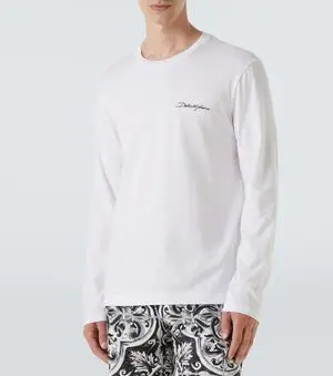 Dolce & Gabbana Logo Embroidered Cotton Jersey T-shirt
