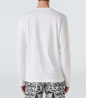 Dolce & Gabbana Logo Embroidered Cotton Jersey T-shirt