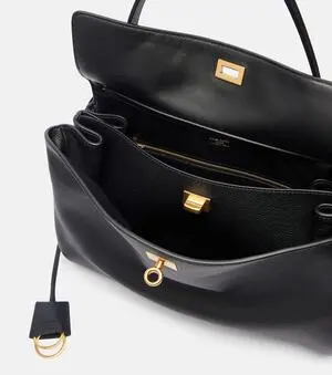 Balenciaga Rodeo Medium Leather Tote Bag - Black