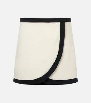 ADRIANA DEGREAS Cotton-blend Wrap Skirt - White