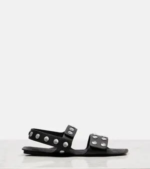 Khaite Boden Studded Leather Sandals - Black