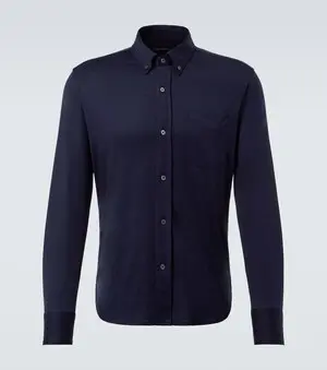 TOM FORD Silk And Cotton Shirt - Blue