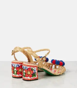 Dolce & Gabbana Taormina 60 Embellished Raffia Sandals