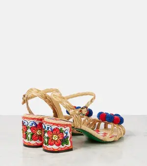 Dolce & Gabbana Taormina 60 Embellished Raffia Sandals