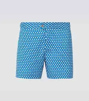 TOM FORD Checked Swim Trunks - Blue