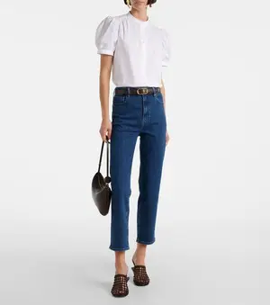 FRAME Icon Cropped Mid-rise Straight Jeans