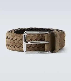 TOD'S Braided Suede Belt - Brown