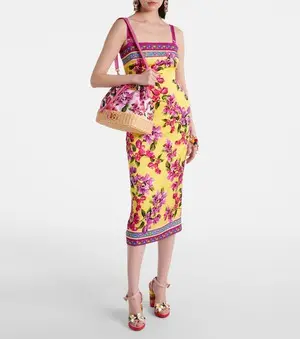 Dolce & Gabbana Taormina Floral Silk-blend Midi Dress