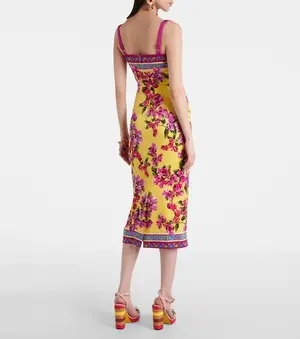 Dolce & Gabbana Taormina Floral Silk-blend Midi Dress