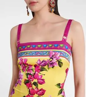 Dolce & Gabbana Taormina Floral Silk-blend Midi Dress