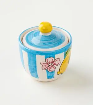 Dolce & Gabbana Taormina Striped Ceramic Sugar Bowl