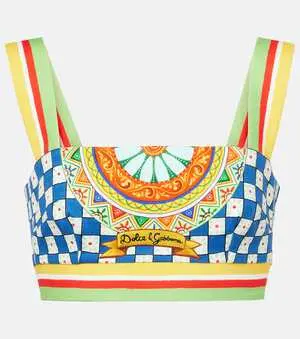 Dolce & Gabbana Cotton Crop Top - Multicoloured