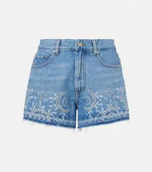 Ganni Light Wash Shorts For Women