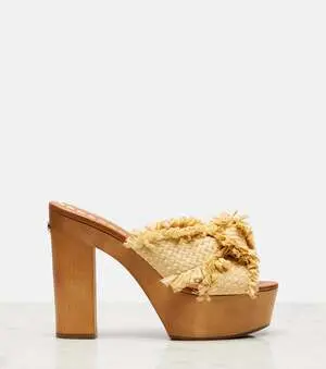 Dolce & Gabbana Raffia-effect Platform Mules