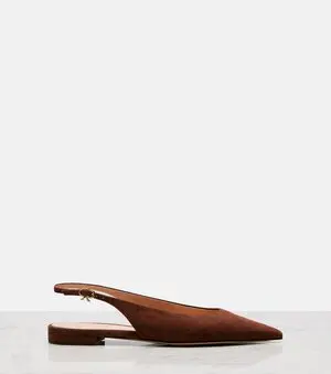 GIANVITO ROSSI Robbie 05 Slingback Flats - Brown
