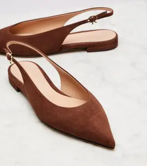 GIANVITO ROSSI Robbie 05 Slingback Flats - Brown