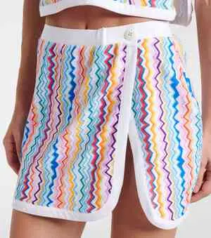 Missoni Zigzag Printed Terry Jersey Miniskirt