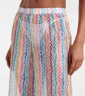 Missoni Zigzag Sheer Wide-leg Pants