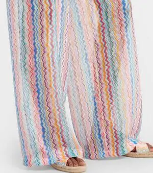 Missoni Zigzag Sheer Wide-leg Pants