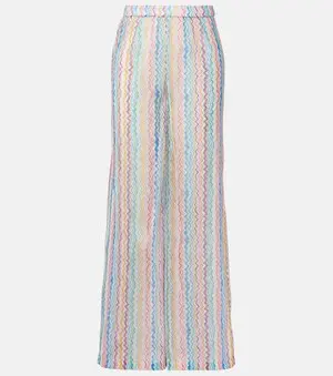 Missoni Zigzag Sheer Wide-leg Pants - Multicoloured