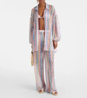 Missoni Zigzag Sheer Wide-leg Pants