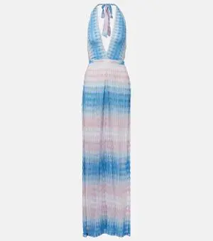 Missoni Zigzag Ombré Lamé Jumpsuit - Blue