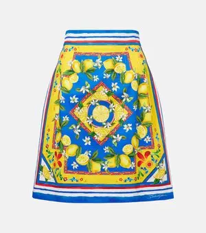 Dolce & Gabbana Printed Cotton-blend Mini Skirt - Multicoloured
