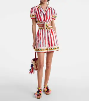 Dolce & Gabbana Cropped Striped Cotton Shirt