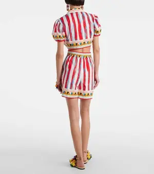 Dolce & Gabbana Cropped Striped Cotton Shirt