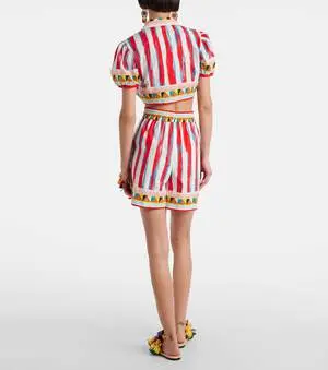 Dolce & Gabbana Cropped Striped Cotton Shirt