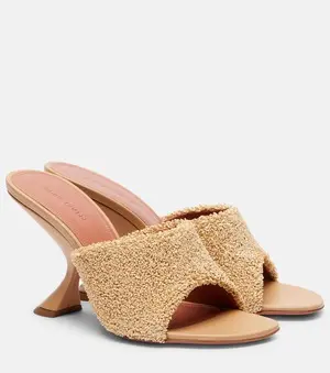 Amina Muaddi Raffia Mules Clogs For Women