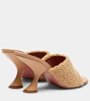 Amina Muaddi Taylor 90 Raffia-effect Mules