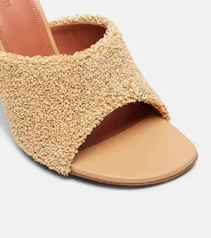 Amina Muaddi Taylor 90 Raffia-effect Mules