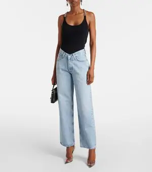 AGOLDE V-waist Baggy High-rise Wide-leg Jeans - Blue